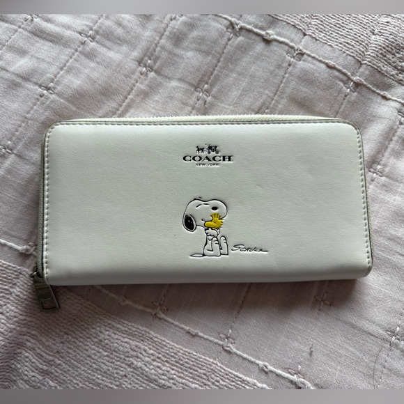 Coach | Bags | Coach X Snoopy White Long Wallet | Poshmark